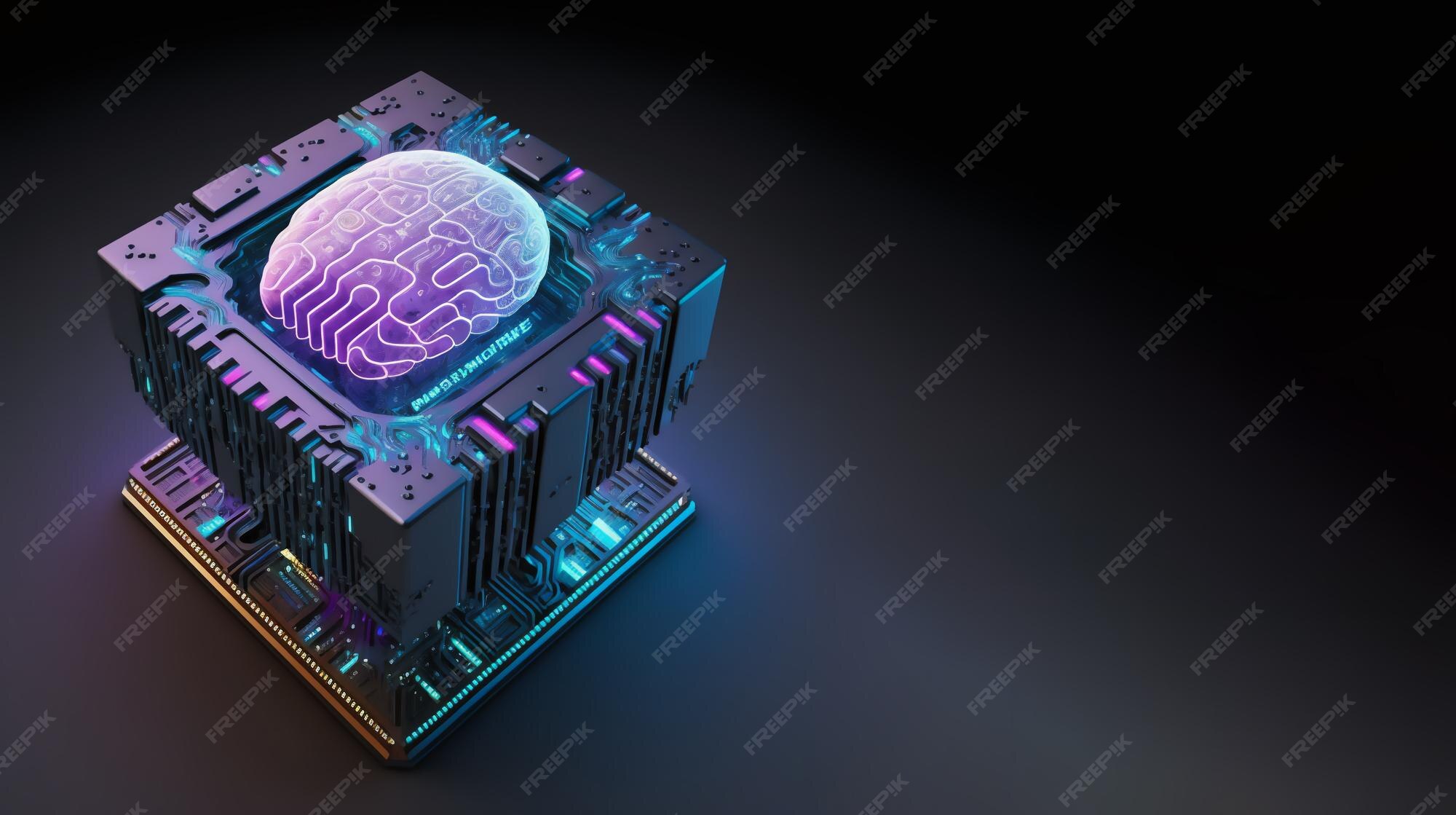 Premium Photo | Artificial intelligence concept with brain like cpu ...