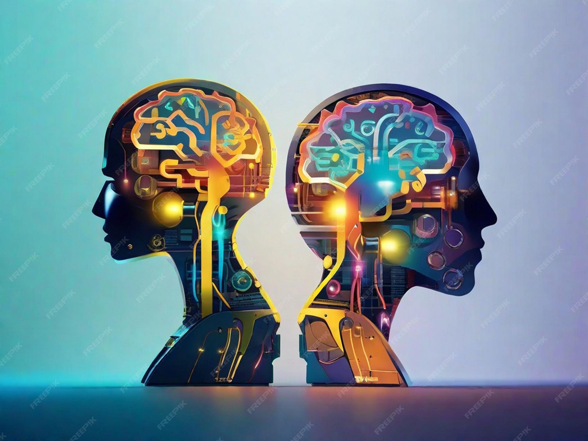 Premium AI Image | Artificial Intelligence Machine learning Human robot ...