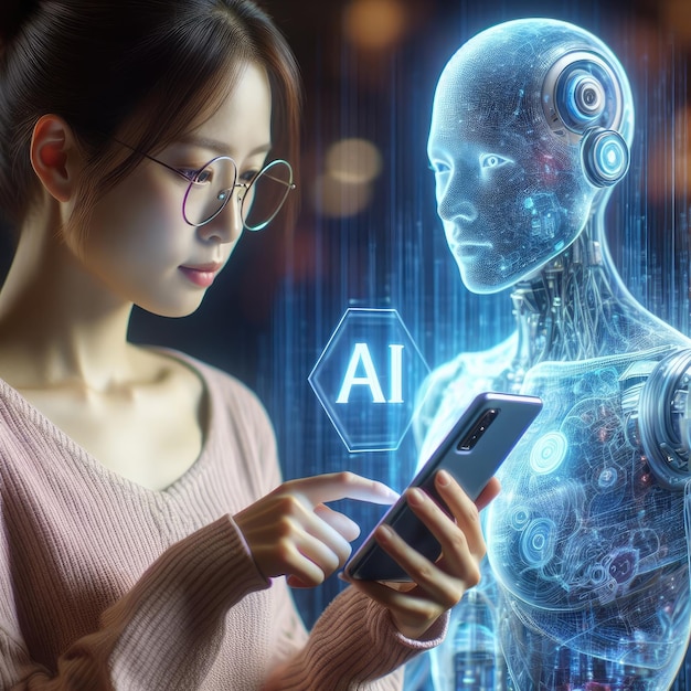 Premium Photo | Artificial intelligence on mobile with Generative AI Premium Photo | Artificial intelligence on mobile with Generative AI