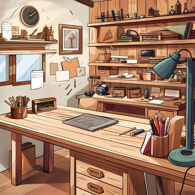 Premium Photo | Artists Wooden Workspace Generative AI Premium Photo | Artists Wooden Workspace Generative AI
