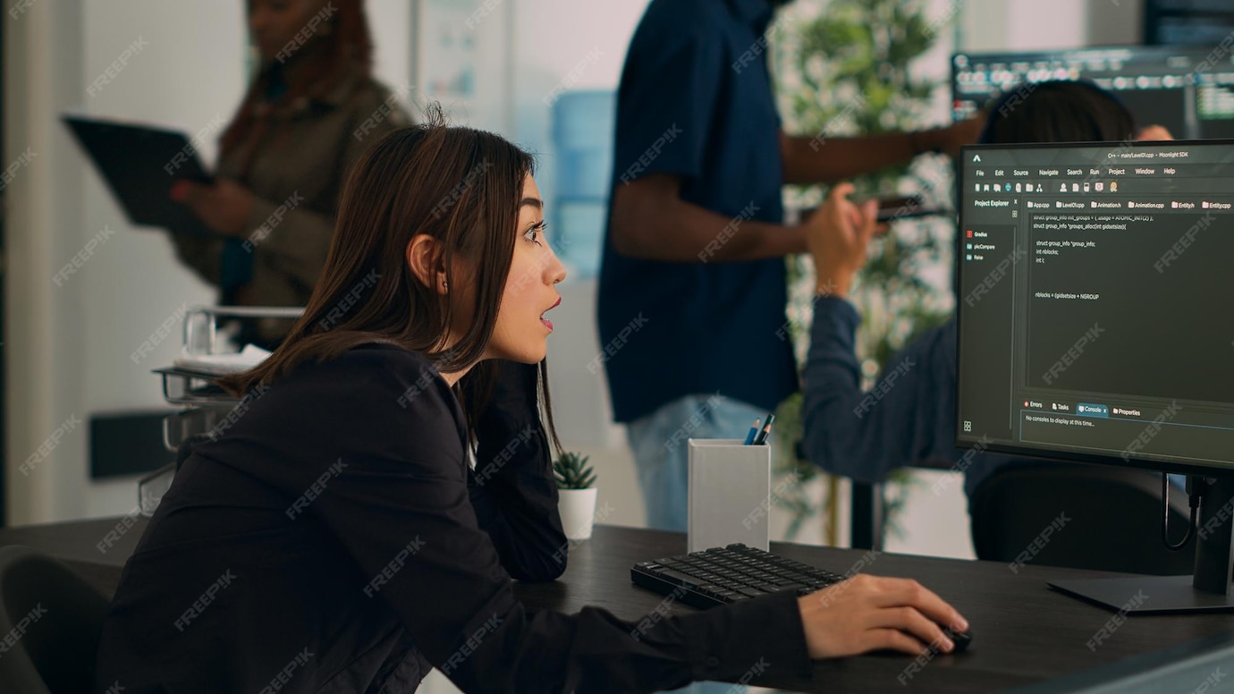 Premium Photo | Asian developer coding html script information on ...