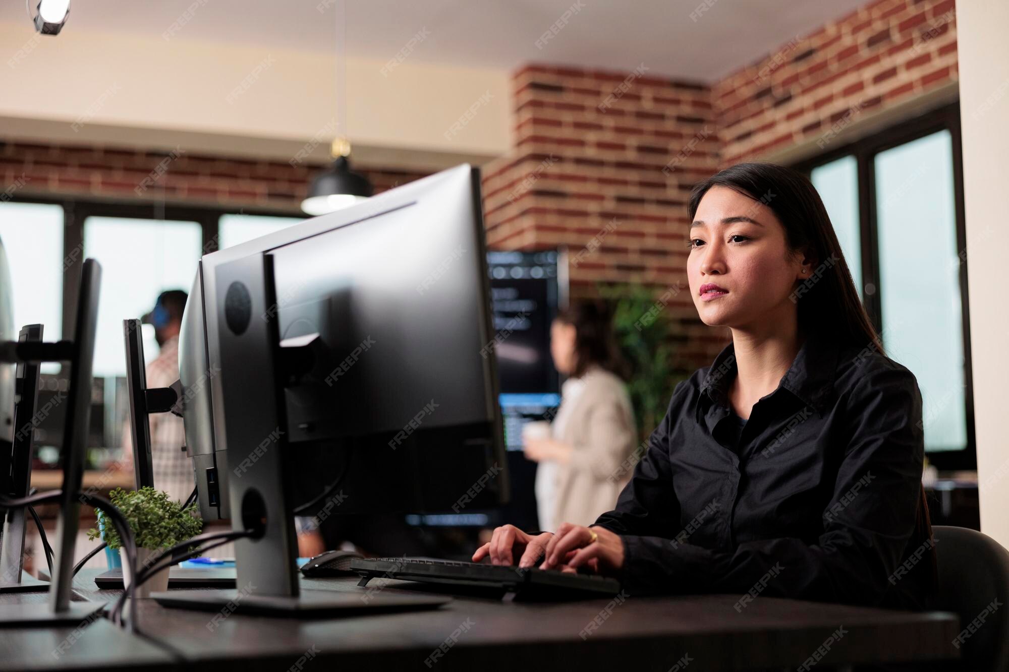 Premium Photo | Asian software developer engineering security algorithm ...