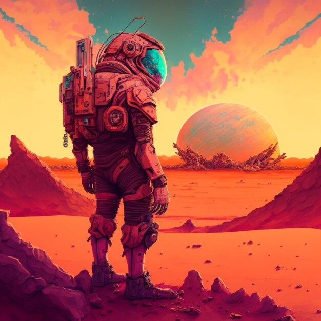 Premium Photo | Astronaut exploring another planet Premium Photo | Astronaut exploring another planet
