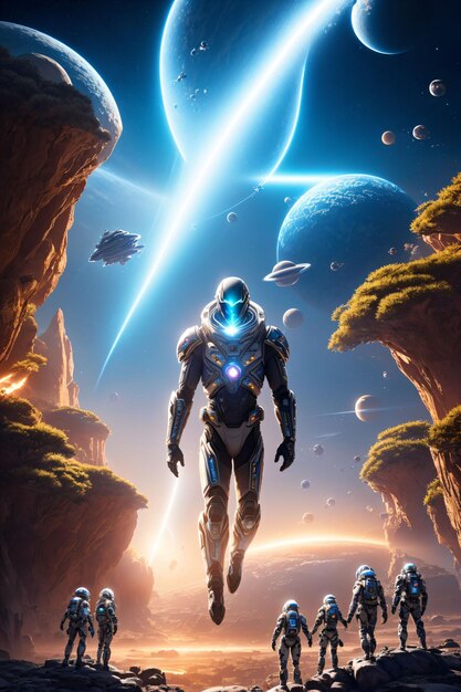 Premium AI Image | Astronaut exploring another planet Premium AI Image | Astronaut exploring another planet