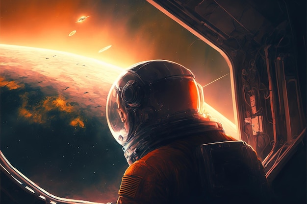 Premium Photo | Astronaut fighting with the giant the astronaut looking ... Premium Photo | Astronaut fighting with the giant the astronaut looking ...