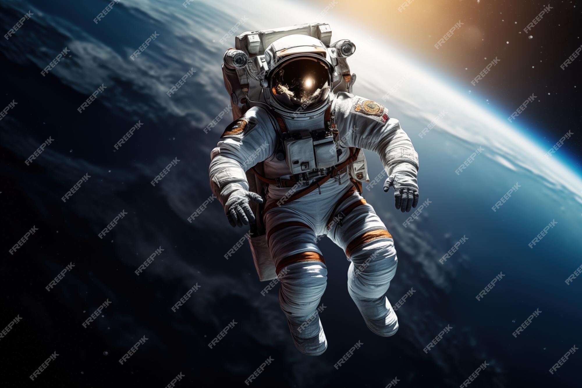 Premium Photo | Astronaut Floating Above Earth in Space Premium Photo | Astronaut Floating Above Earth in Space