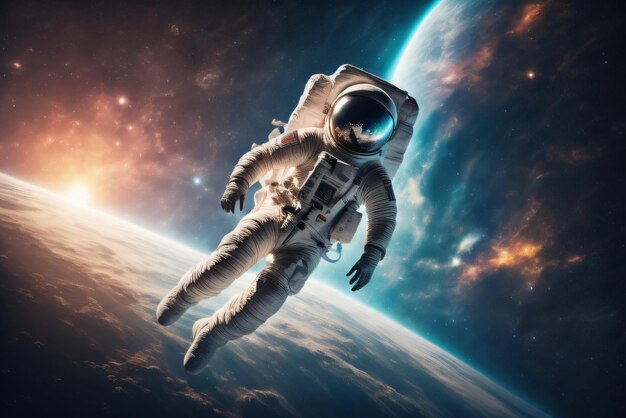 Premium AI Image | Astronaut floats in space exploring the celestial ... Premium AI Image | Astronaut floats in space exploring the celestial ...