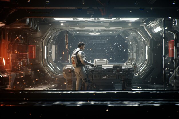 Premium AI Image | Astronauts in Space Habitats Premium AI Image | Astronauts in Space Habitats