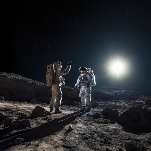 Premium AI Image | Astronuats exploring in outer space Premium AI Image | Astronuats exploring in outer space