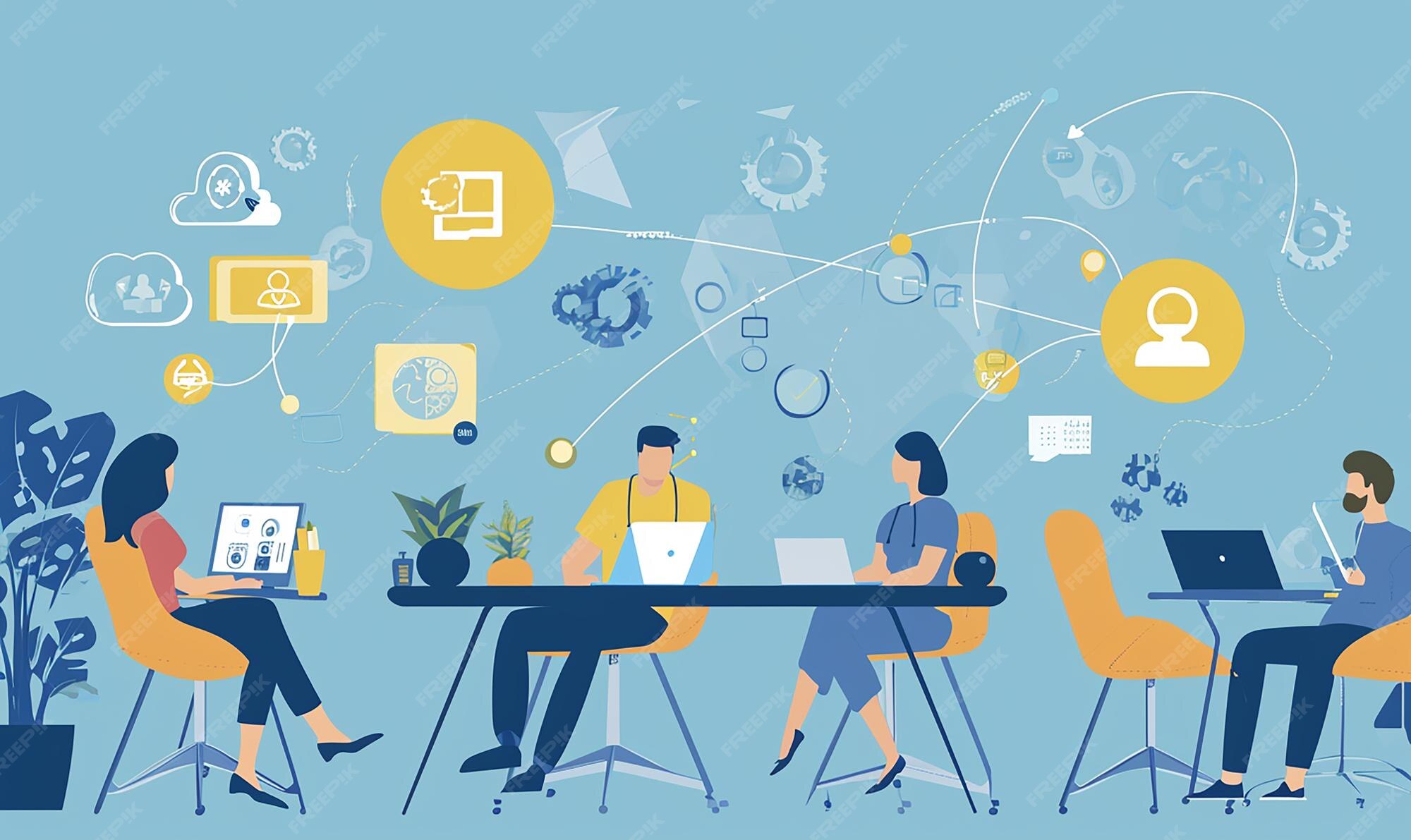Premium Photo | Asynchronous Collaboration Hybrid Teamwork Excellence Premium Photo | Asynchronous Collaboration Hybrid Teamwork Excellence