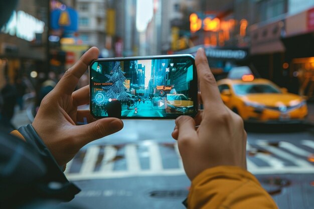 Augmented reality overlays enhancing reality ar generative ai | Premium ... Augmented reality overlays enhancing reality ar generative ai | Premium ...