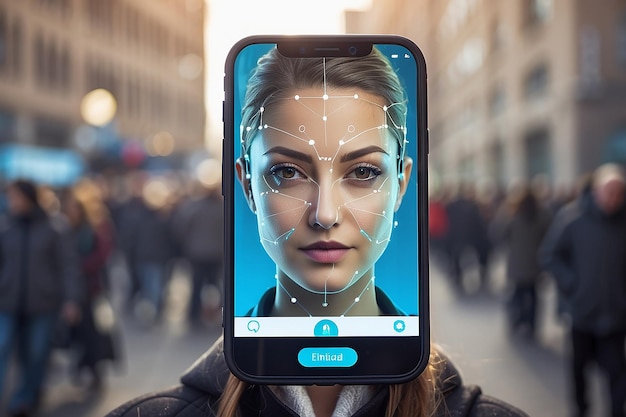Premium Photo | Authentication by facial recognition ... Premium Photo | Authentication by facial recognition ...