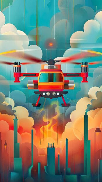 Automated firefighting drones forming a coordinated swarm to combat ... Automated firefighting drones forming a coordinated swarm to combat ...