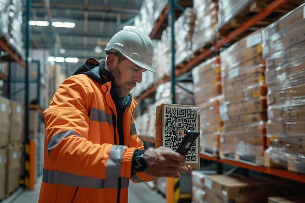 Automated_Warehouse_QRCode_Tracking_Technology | Premium AI-generated image Automated_Warehouse_QRCode_Tracking_Technology | Premium AI-generated image