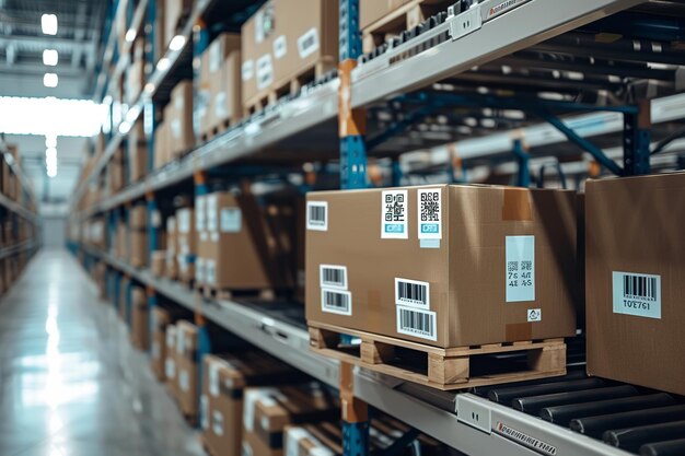 Automated_Warehouse_QRCode_Tracking_Technology | Premium AI-generated image Automated_Warehouse_QRCode_Tracking_Technology | Premium AI-generated image