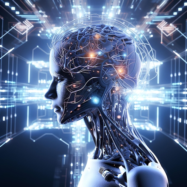 Premium AI Image | automation data analytic with robot and digital ...