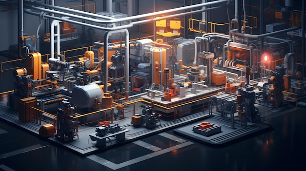 Premium Photo | Automation Factory Concept Premium Photo | Automation Factory Concept