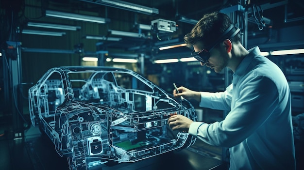 Premium AI Image | An automotive engineer is developing an electric car ... Premium AI Image | An automotive engineer is developing an electric car ...