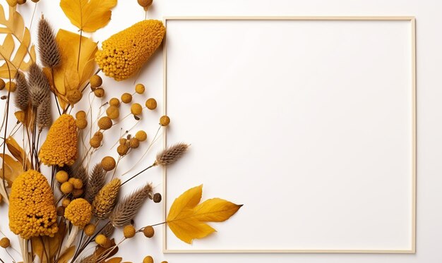 Premium AI Image | Autumn composition frame made of autumn leaves white ... Premium AI Image | Autumn composition frame made of autumn leaves white ...