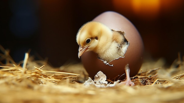 Premium AI Image | Baby chick emerging from its shell embracing the ... Premium AI Image | Baby chick emerging from its shell embracing the ...