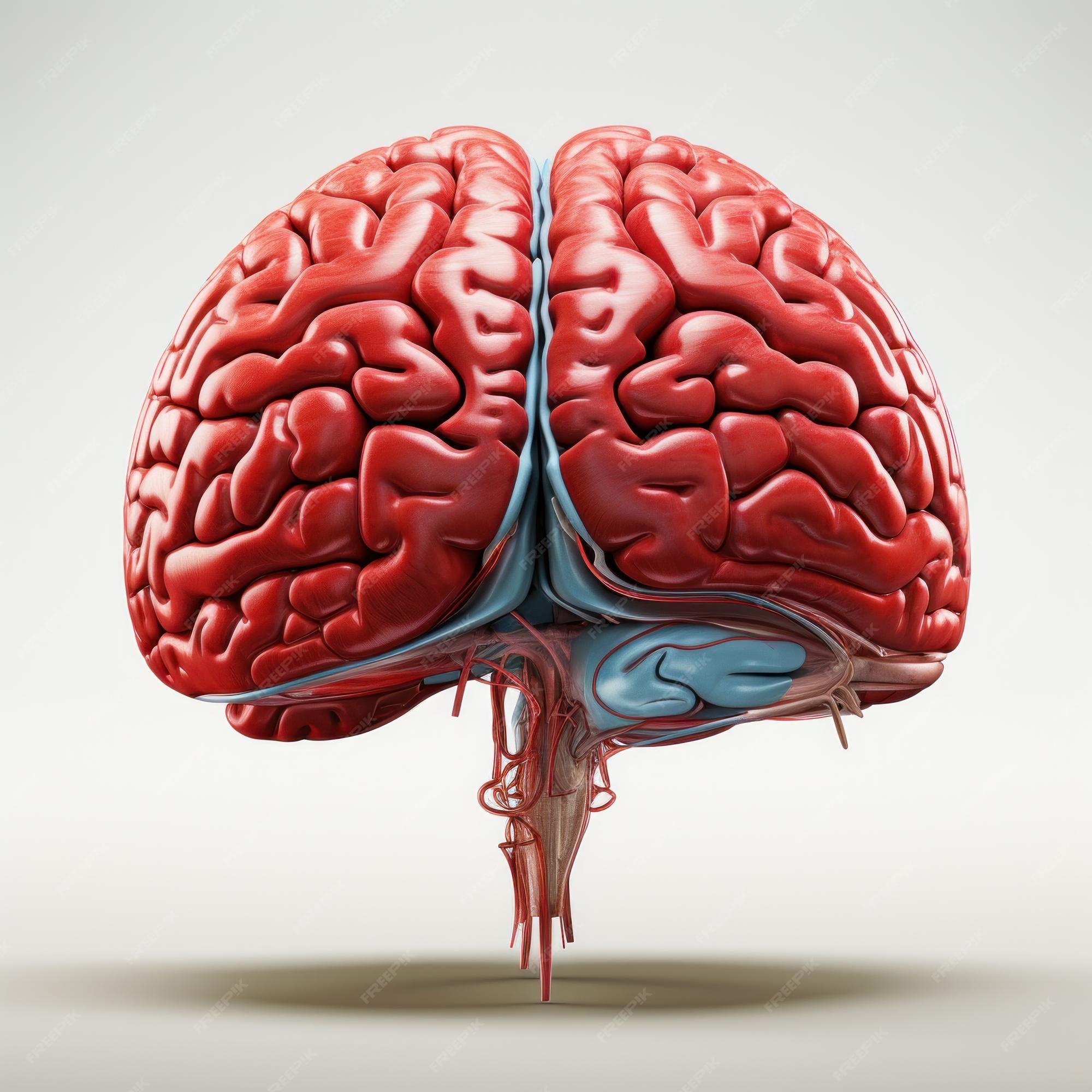 Premium AI Image | Back view of the human brain on white background Premium AI Image | Back view of the human brain on white background