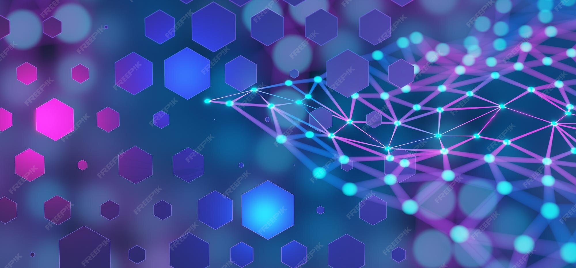 Premium Photo | Background from hexagons Blockchain technology Network structure background ...