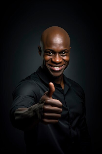 Premium AI Image | bald african man pointing finger at camera Premium AI Image | bald african man pointing finger at camera