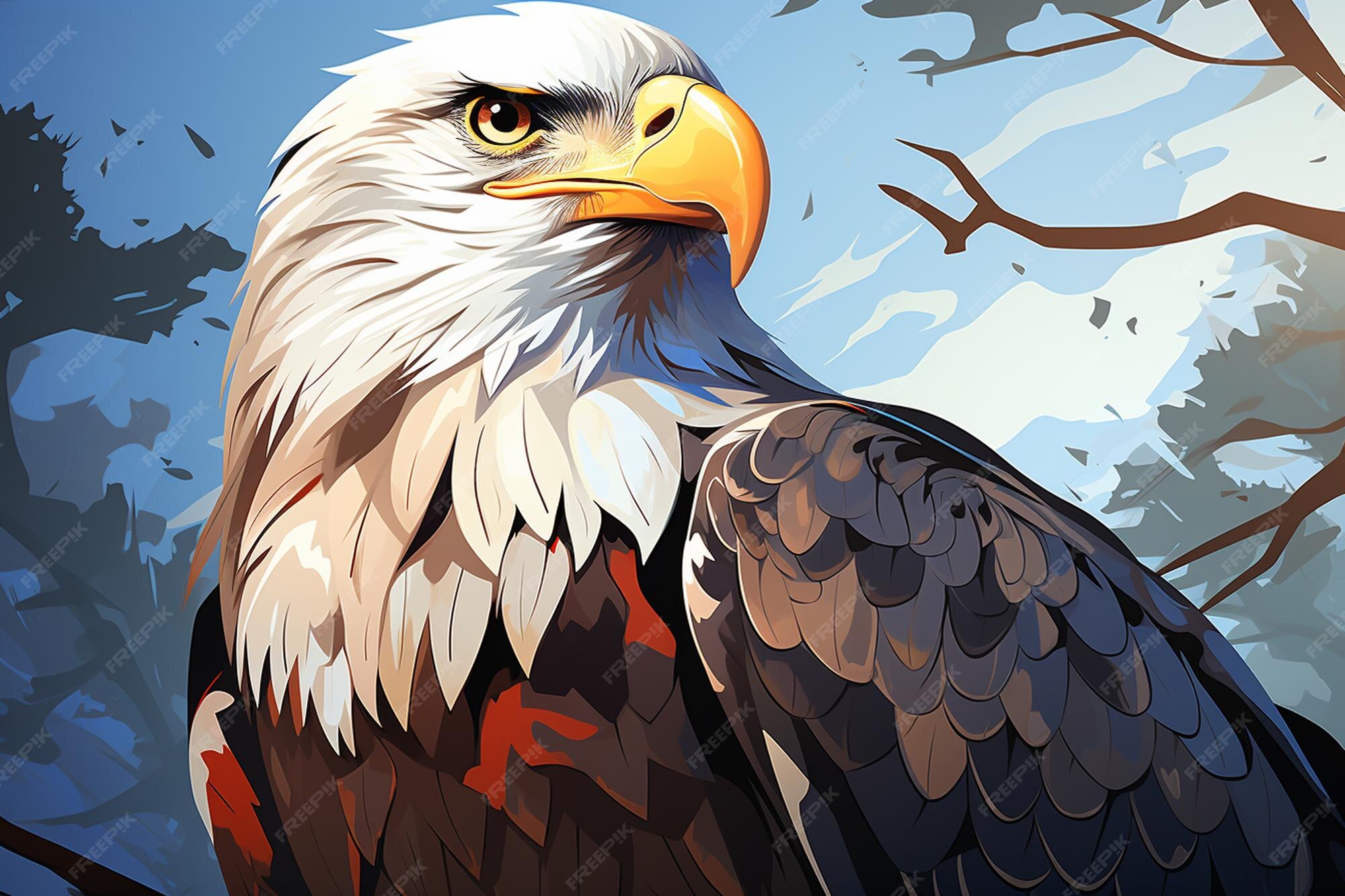 Premium AI Image | Bald Eagle full body with American flag fly Premium AI Image | Bald Eagle full body with American flag fly