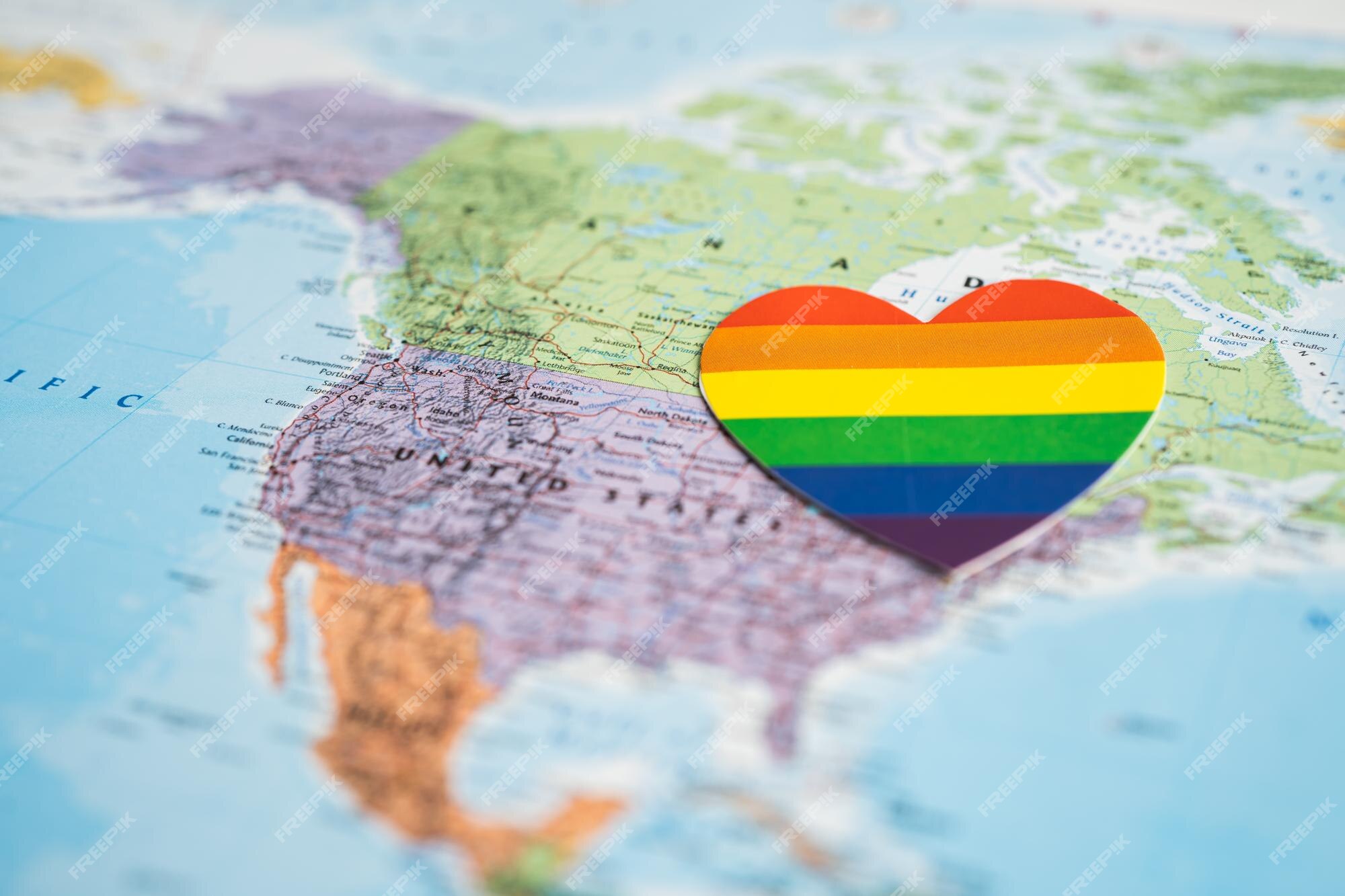 Premium Photo Bangkok Thailand June 1 2022 Rainbow Color Heart On Usa