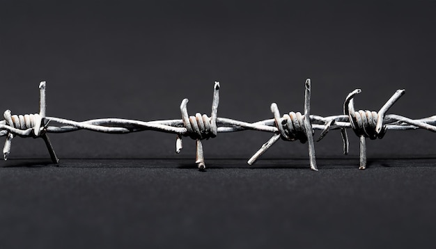 Premium AI Image | Barbed wire close up on a black background Premium AI Image | Barbed wire close up on a black background