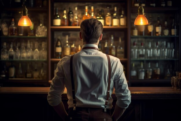 Premium AI Image | Bartender man bar Generate Ai Premium AI Image | Bartender man bar Generate Ai