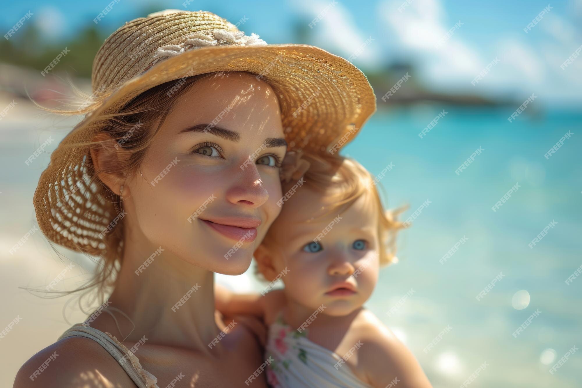 Premium Photo Beachside Motherdaughter Bonding Moment