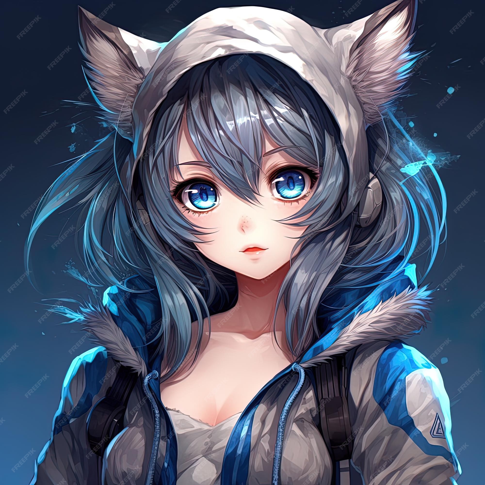 Premium Photo Beautiful Anime Girl With Blue Eyes Generated By Ai