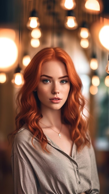 Premium Ai Image Beautiful Blonde Girl Portrait Of Beautiful Young Woman Looking At Camera