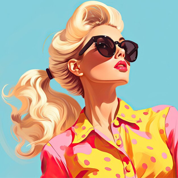 Premium Ai Image Beautiful Blonde Woman Pink Doll Girl Pin Up Girl