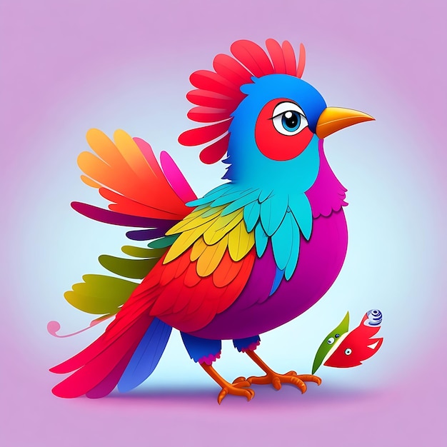 Premium Ai Image Beautiful Colorful Cartoon Birds Flying Around The Birdhouse