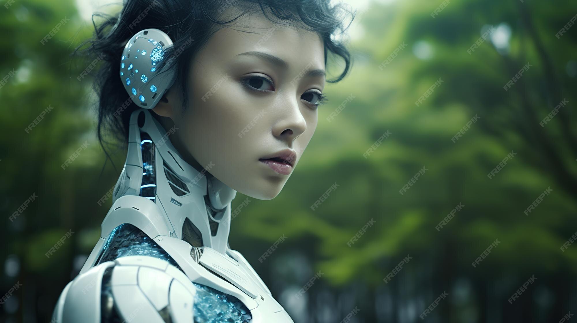 Premium Ai Image Beautiful Female Robot With Artificial Intelligence Ai Generated