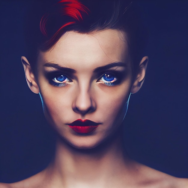 Premium Photo Beautiful Ginger Woman Portrait Closeup Illustration
