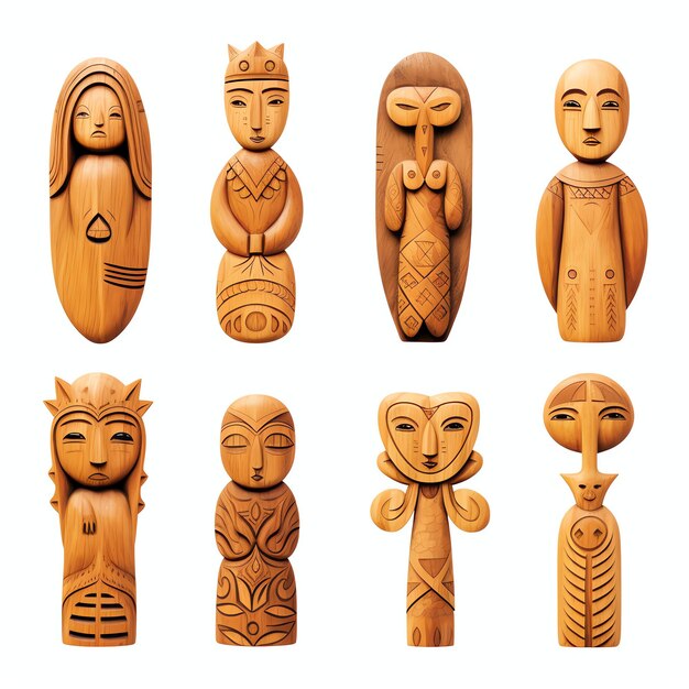 Premium AI Image | beautiful Handcarved wooden figurines Rustic ... Premium AI Image | beautiful Handcarved wooden figurines Rustic ...
