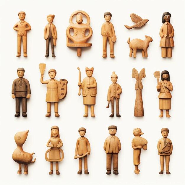 Premium AI Image | beautiful Handcarved wooden figurines Rustic ... Premium AI Image | beautiful Handcarved wooden figurines Rustic ...