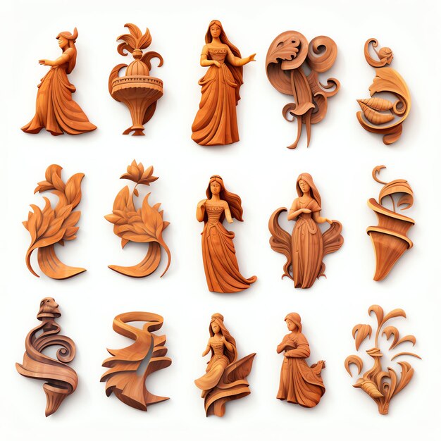Premium AI Image | beautiful Handcarved wooden figurines Rustic ... Premium AI Image | beautiful Handcarved wooden figurines Rustic ...