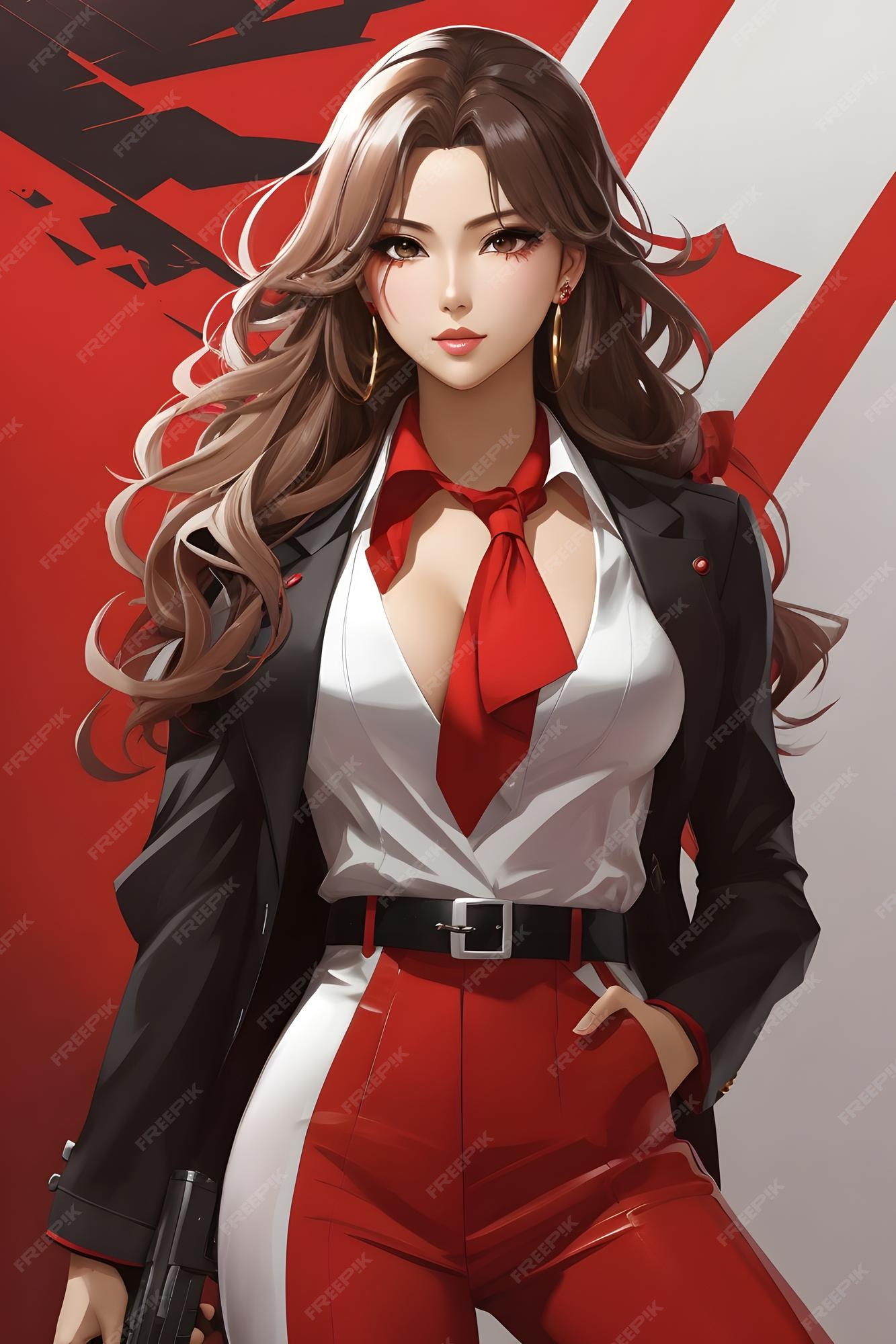 Premium Ai Image Beautiful Mafia Girl Anime Mafia Anime Girl Anime Girl Anime Girl Portrait Ai