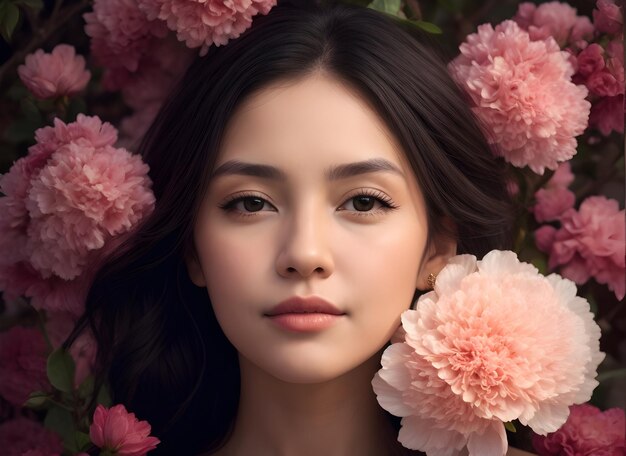 Premium AI Image | A beautiful real face flower girl Ai generated Premium AI Image | A beautiful real face flower girl Ai generated