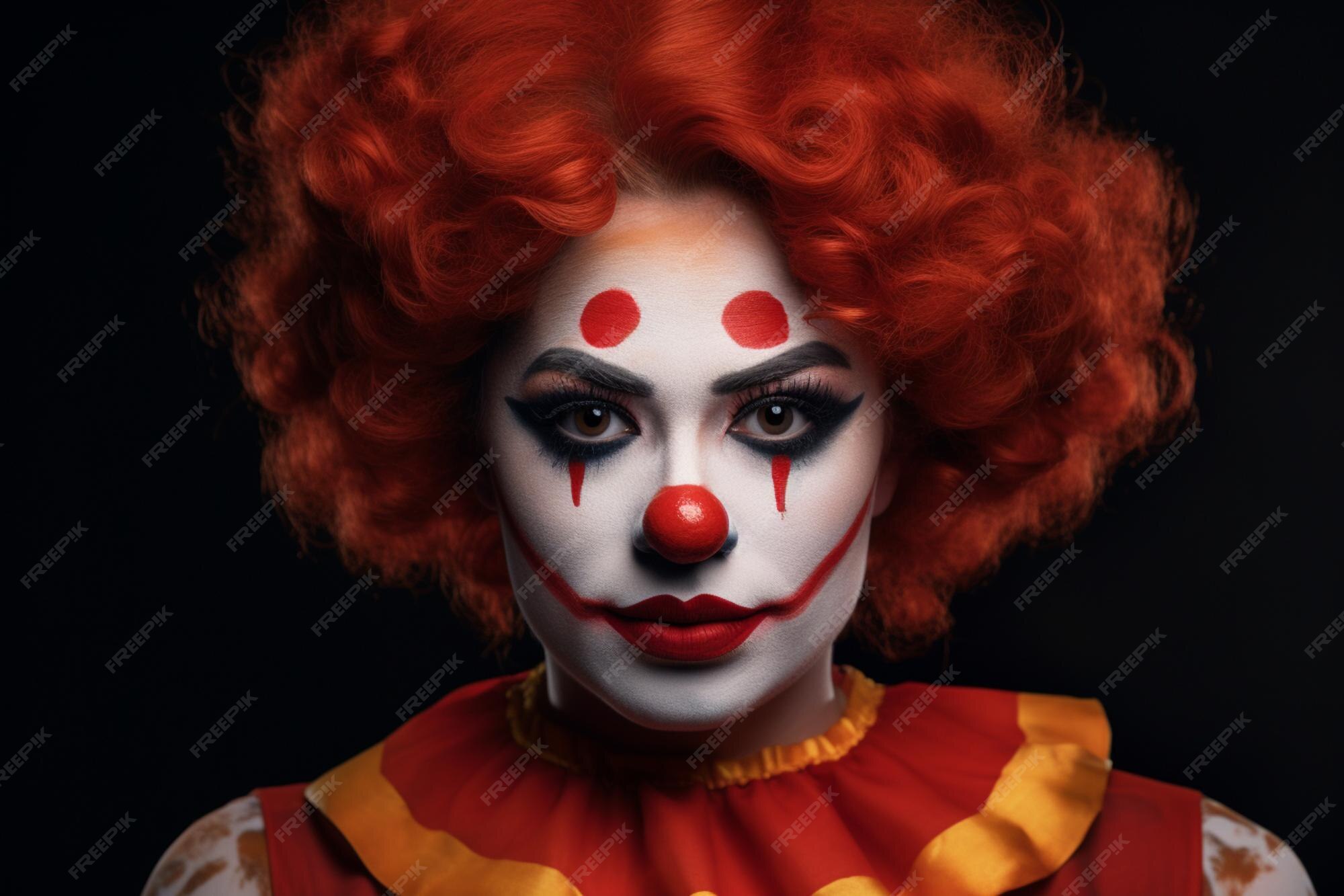 Premium Photo | Beautiful redhead woman with a clown makeup front view ... Premium Photo | Beautiful redhead woman with a clown makeup front view ...