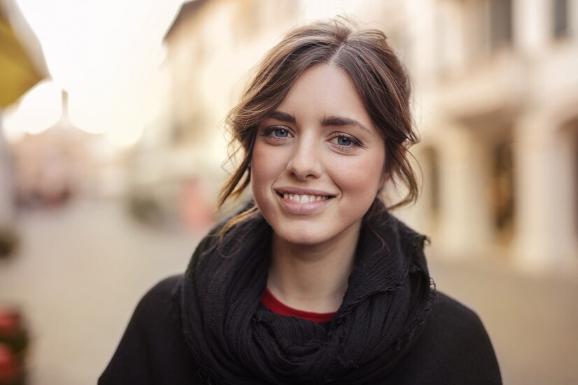 Premium Photo | Beautiful smiling woman Premium Photo | Beautiful smiling woman