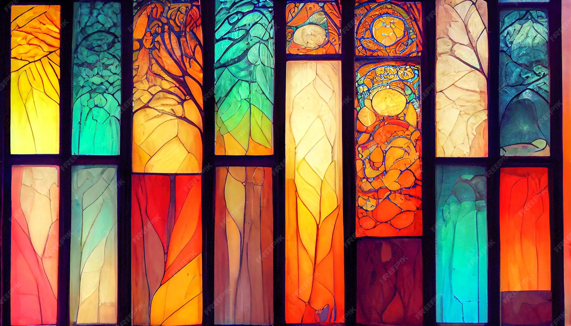 Premium Ai Image Beautiful Stained Glass Windows