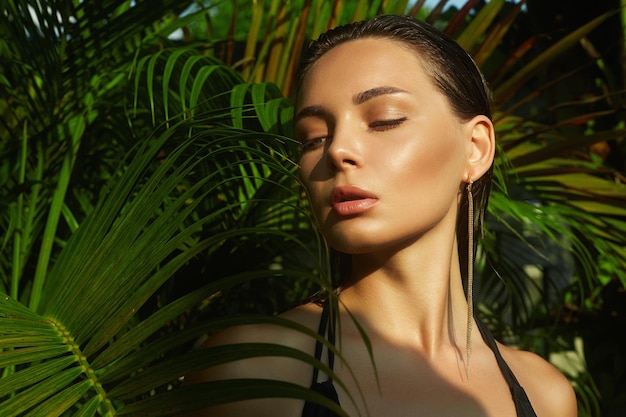 Premium Photo Beautiful Summer Girl With Wet Hair Young Sexy Woman In