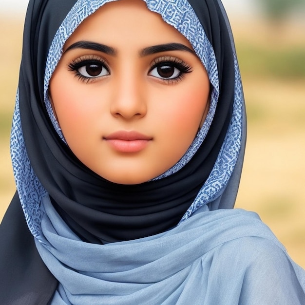 Premium Ai Image A Beautiful Veiled Arab Girl