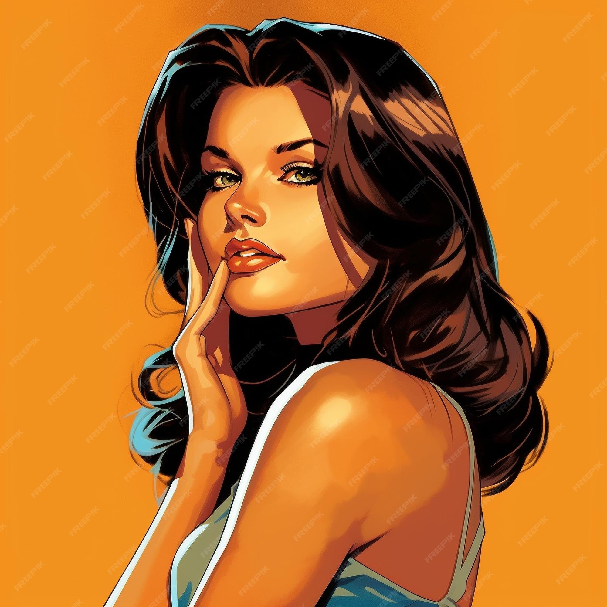 Premium Photo A Beautiful Vintage Comic Pop Art Women Looking Like