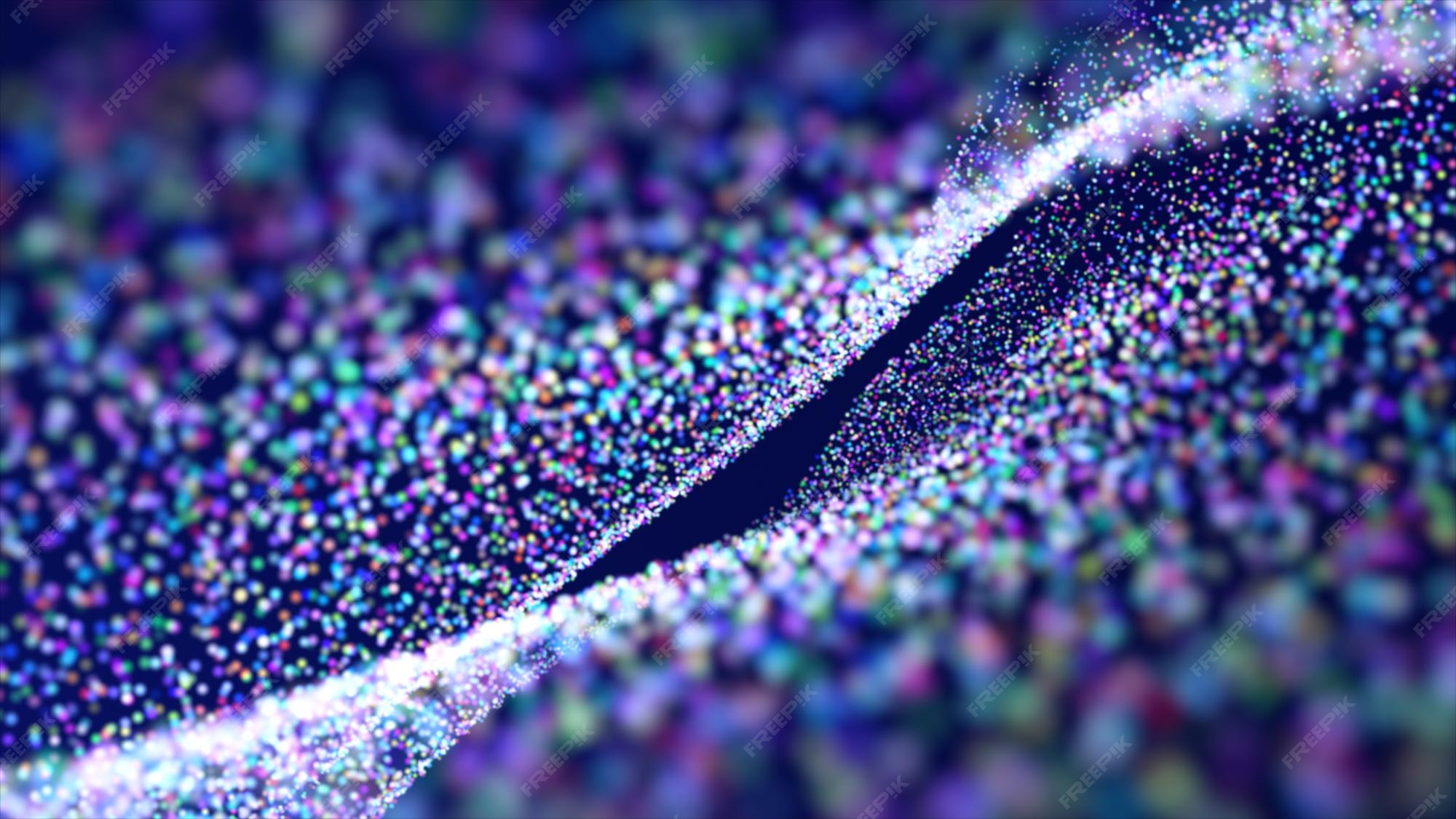 Premium Photo | Beautiful wave shaped array of glowing dots abstract dark background with ...